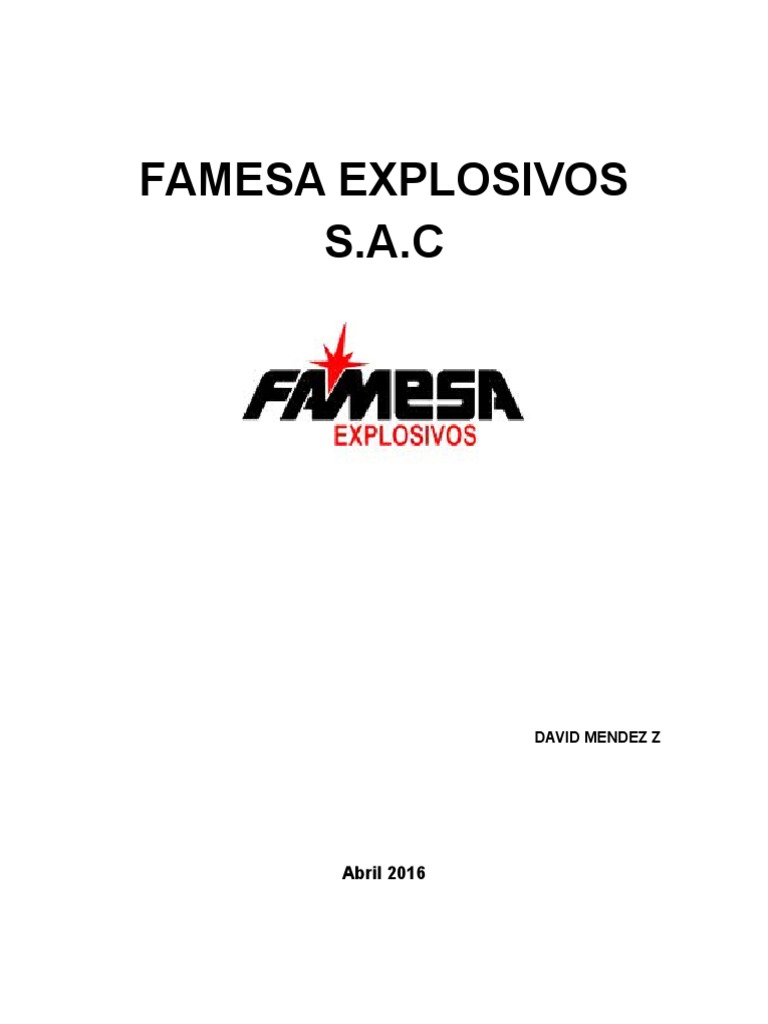 Famesa Explosivos SA | PDF | Minería | Calidad (comercial)