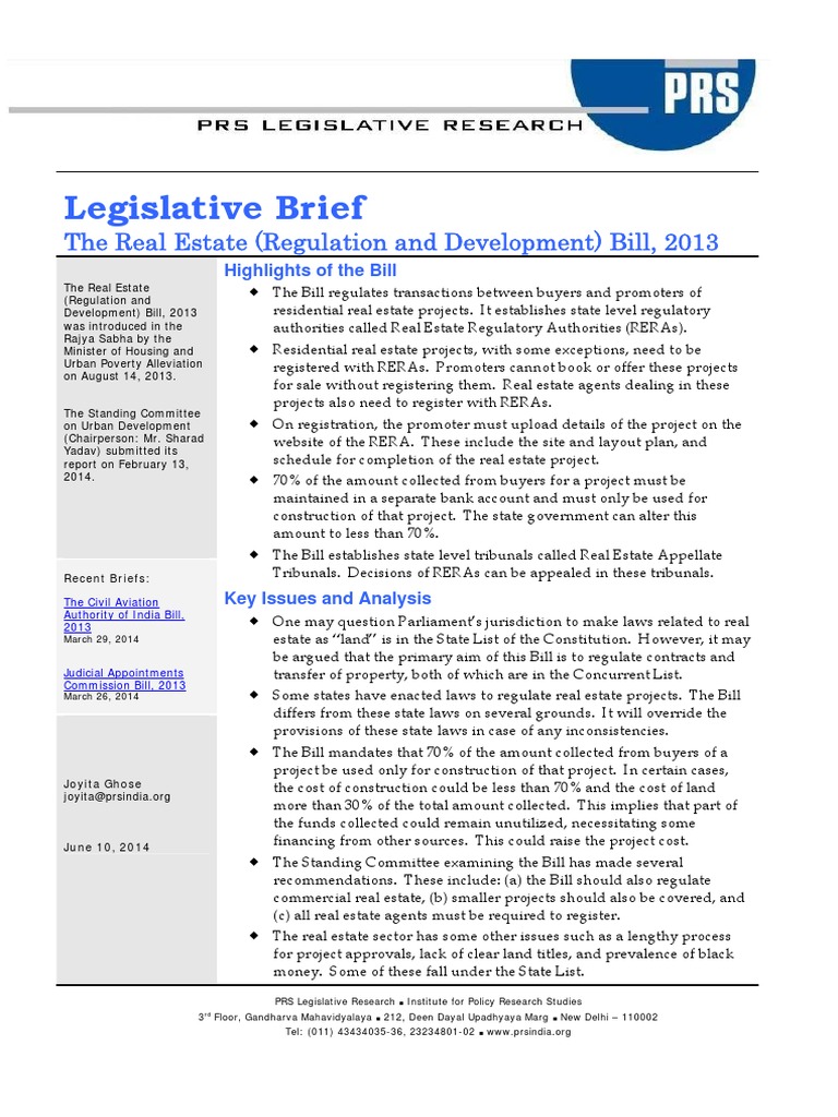 Real Estate - Legislative Brief | PDF | Consumer Protection | Real ...