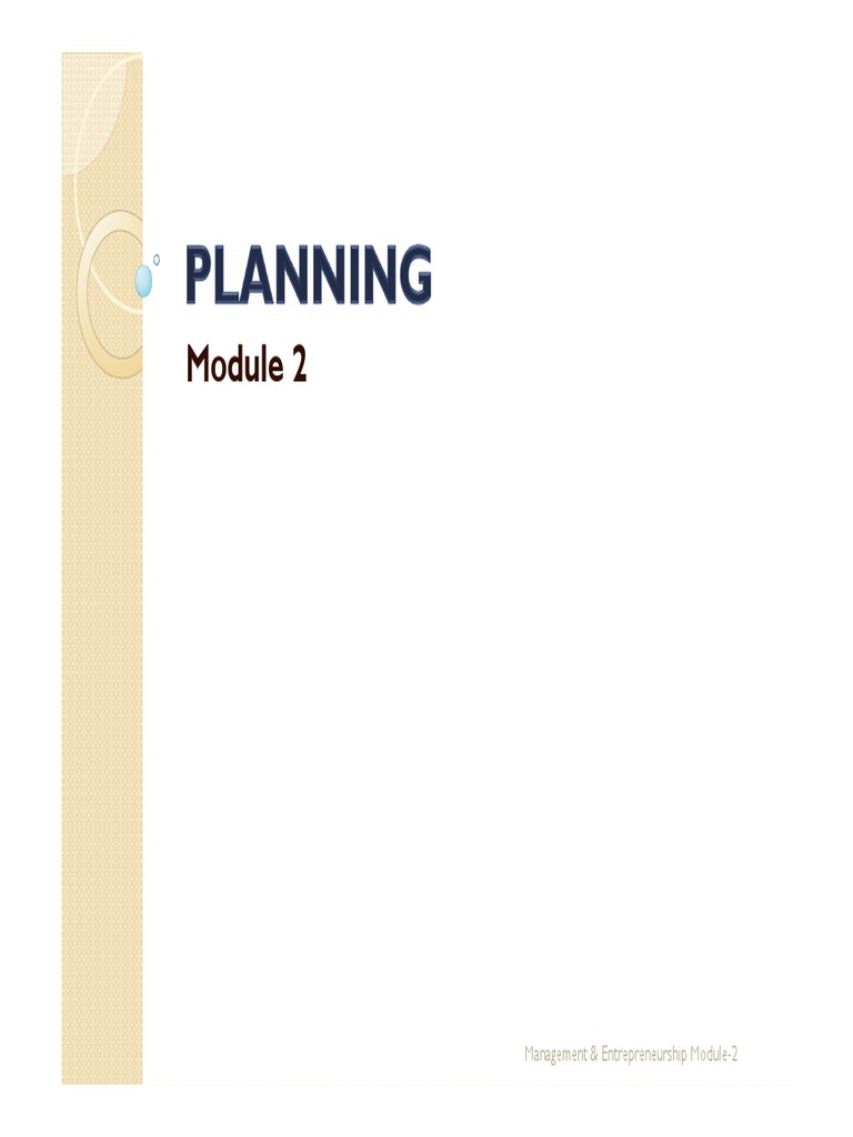 Unit 2 - Planning | PDF | Decision Making | Entrepreneurship