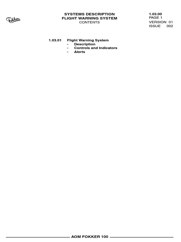 Flight Warning Systems | PDF | Aviation