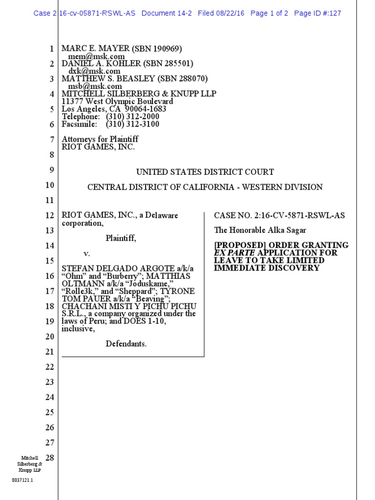 Proposed Order | PDF