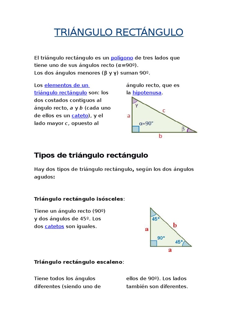 Triángulo Rectángulo | PDF | Triángulo | Trigonometría