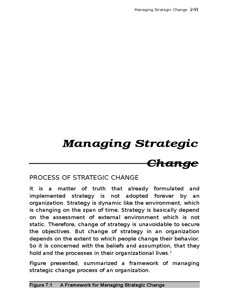 Managing Strategic Change | PDF | Strategic Management | Action ...
