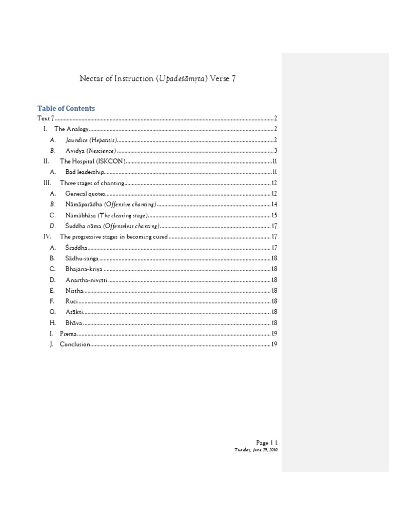 Nectar of Instruction (Upadeçämåta) Verse 7 | PDF | Taste | Vedas