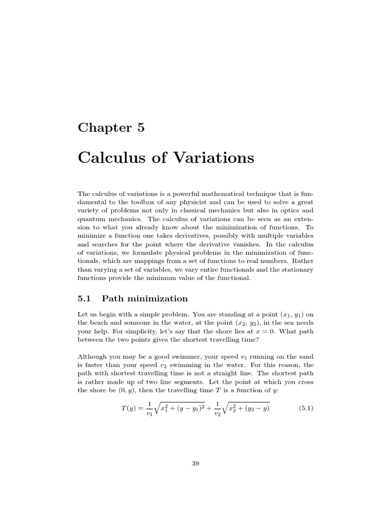 5 Calculus Variation Pdf Calculus Of Variations Analysis