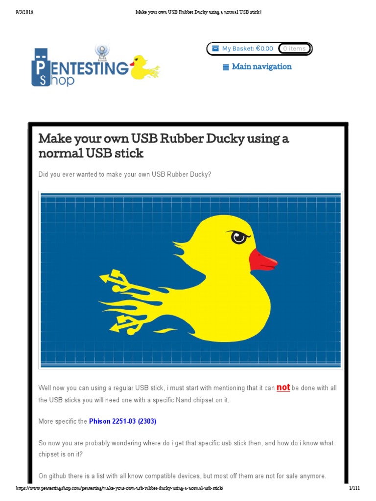 Make Your Own USB Rubber Ducky Using A Normal USB Stick - PDF | PDF ...