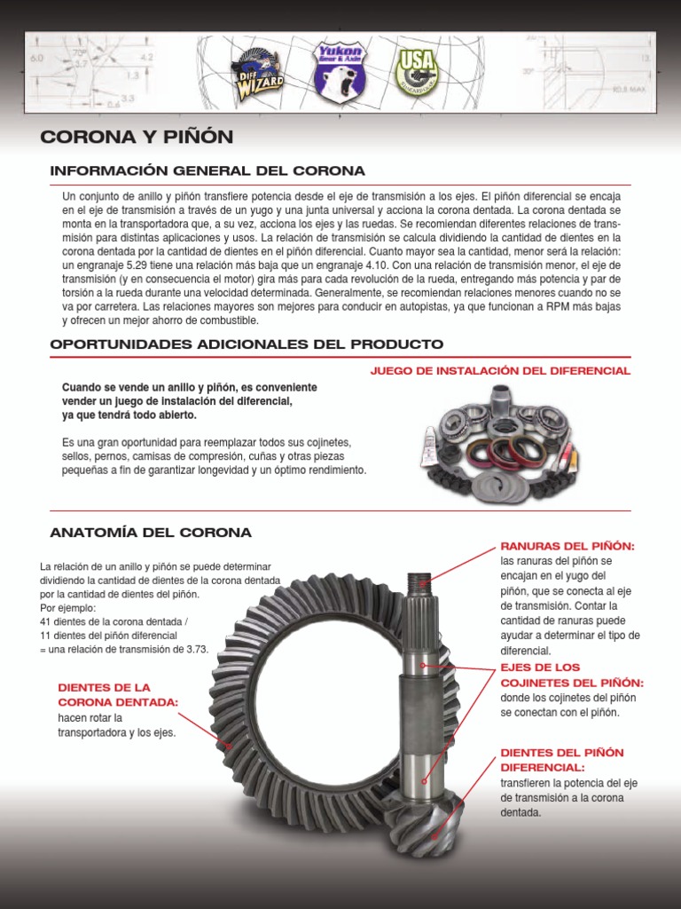 Juegos de corona y piñón .pdf | Engranaje | Transmisión (Mecánica)