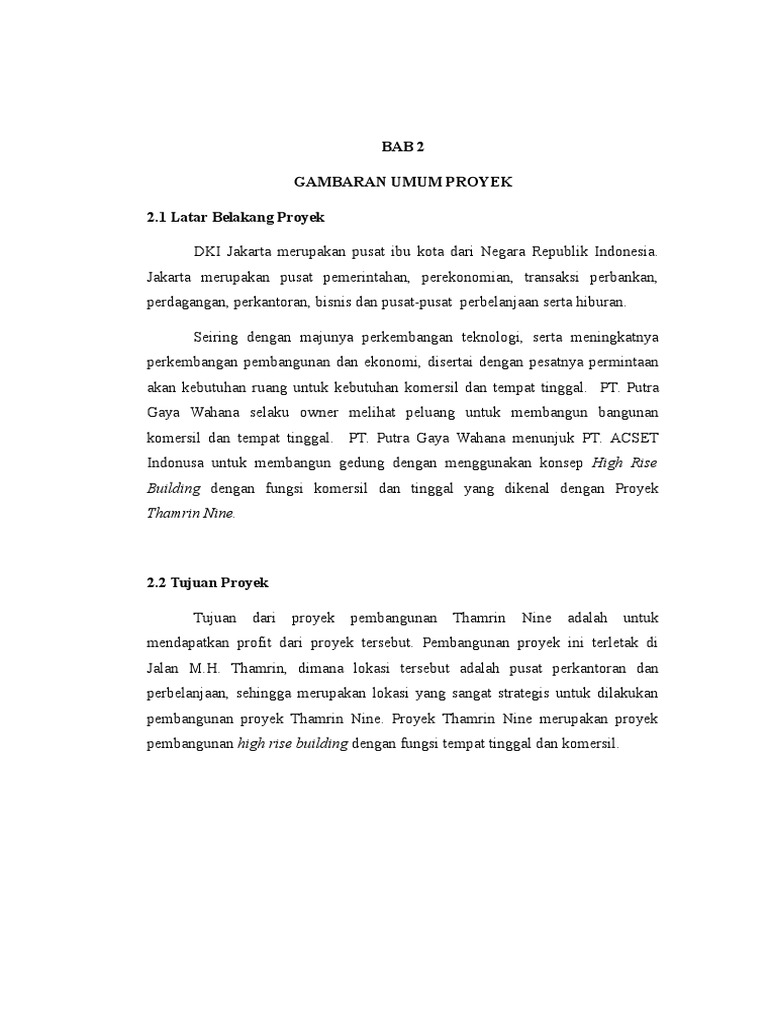 Bab 2 Gambaran Umum Proyek | PDF