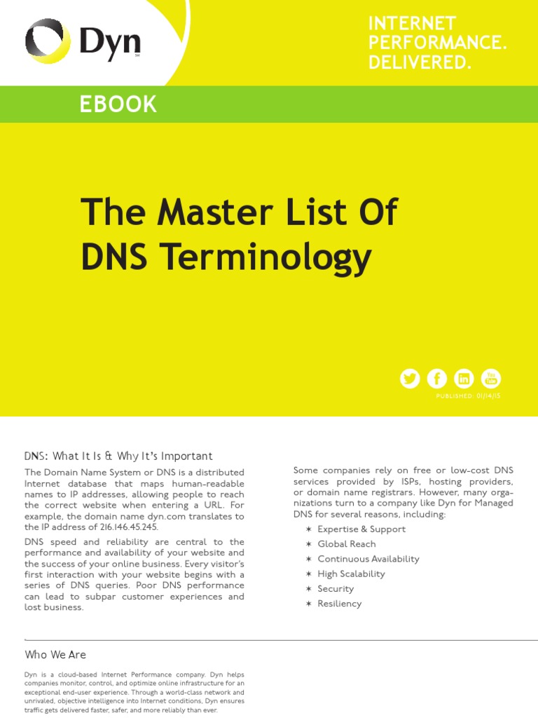 Ebook: The Master List of DNS Terminology | PDF | Domain Name | Osi ...