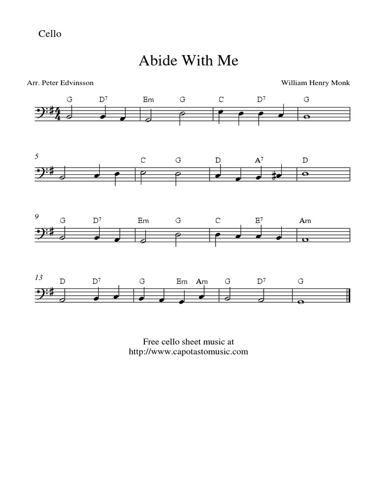 Abide With Me Cello | PDF