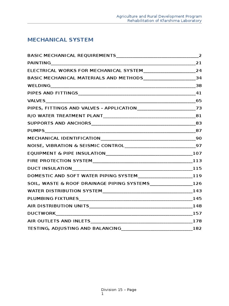 D15 Mechanical Specs | PDF | Specification (Technical Standard) | Duct ...