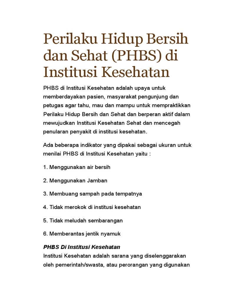Sap PHBS | PDF