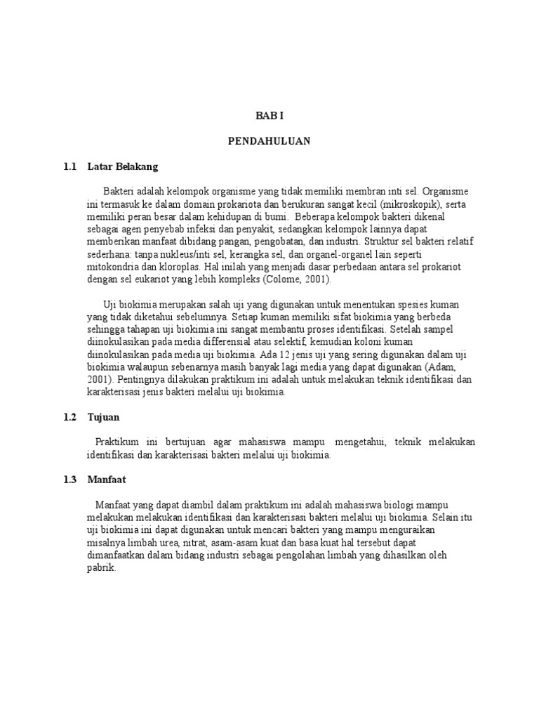 Makalah Bakteri Uji Biokimia | PDF