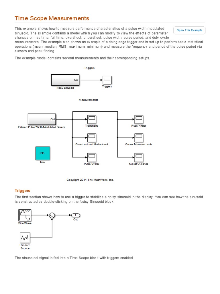 Time Scope Measurements Matlab And Simulink Example Mathworks India Pdf Sine Wave
