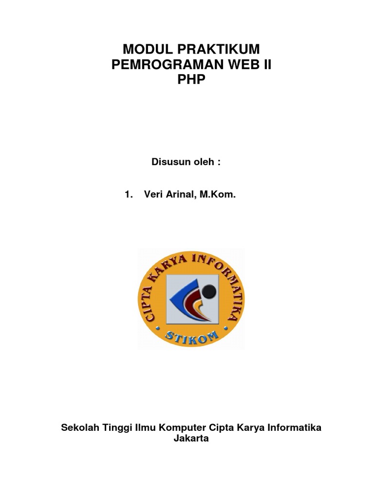 Modul Praktikum Pemrograman Web 2 - PHP PDF | PDF
