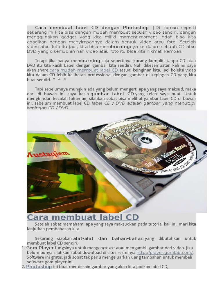 Cara Membuat Label CD Dengan Photoshop | PDF