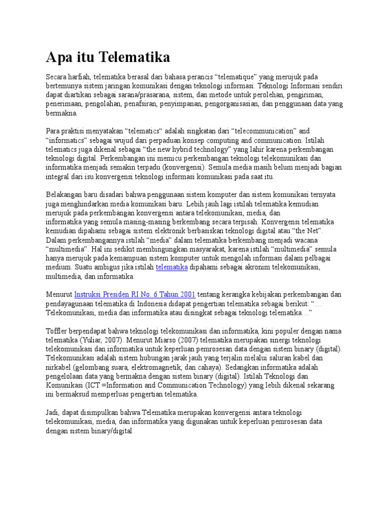 Apa Itu Telematika | PDF