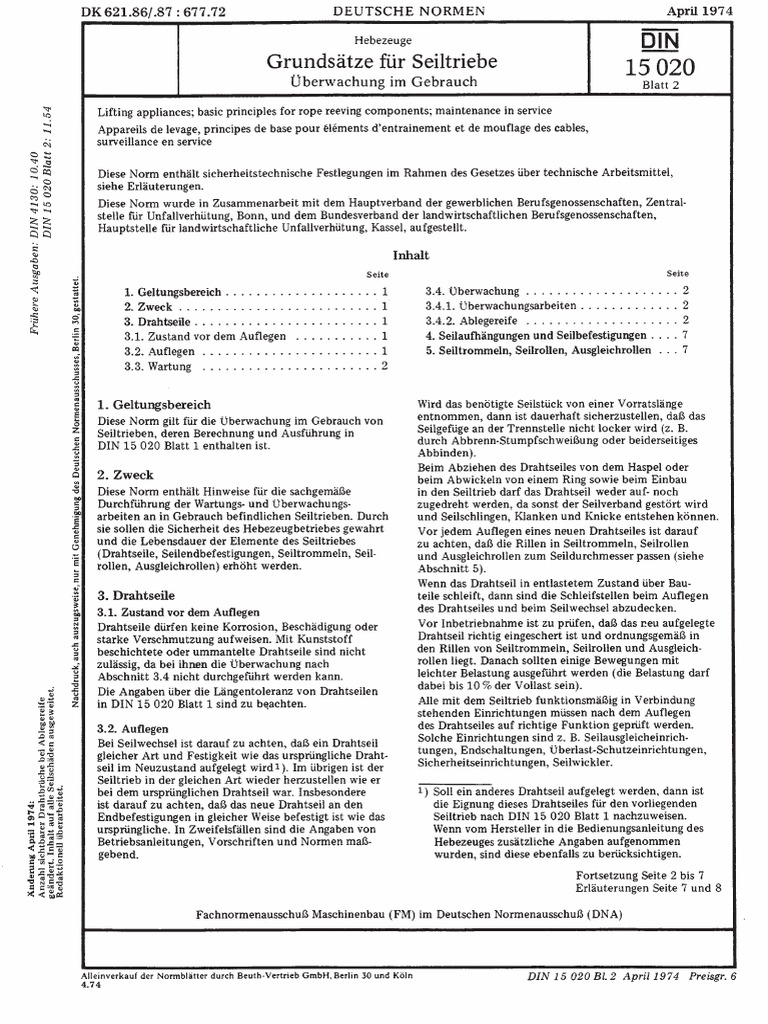 Din 15020-2 (1974) | PDF
