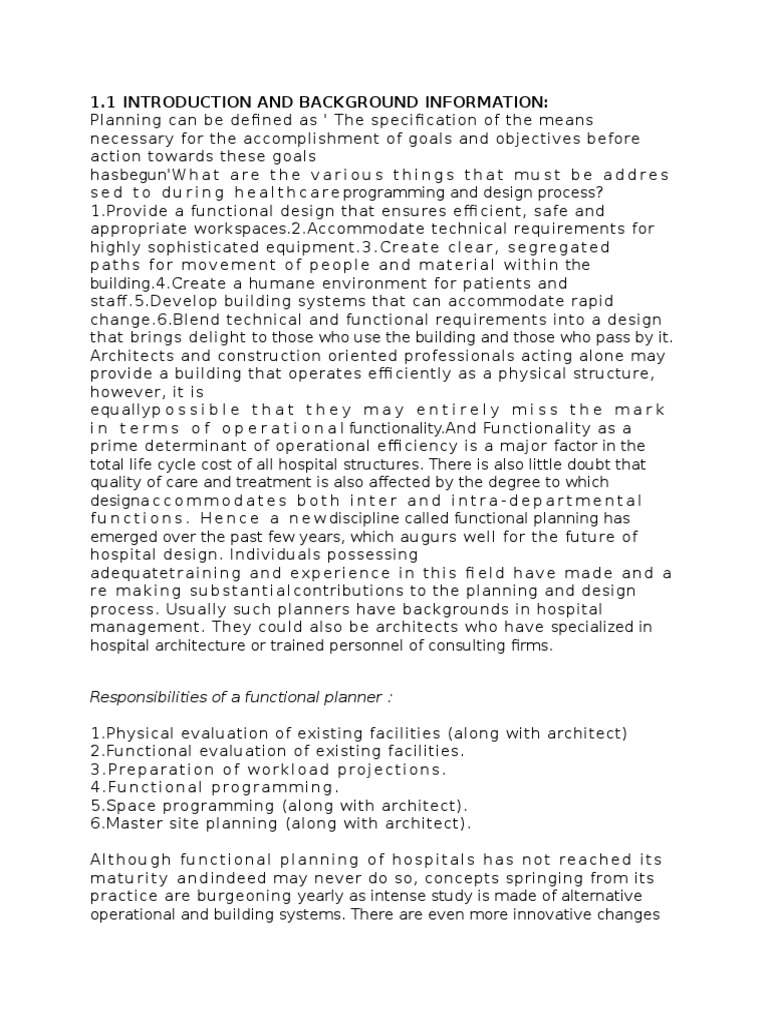 Hospital Brief | Architect | Hospital