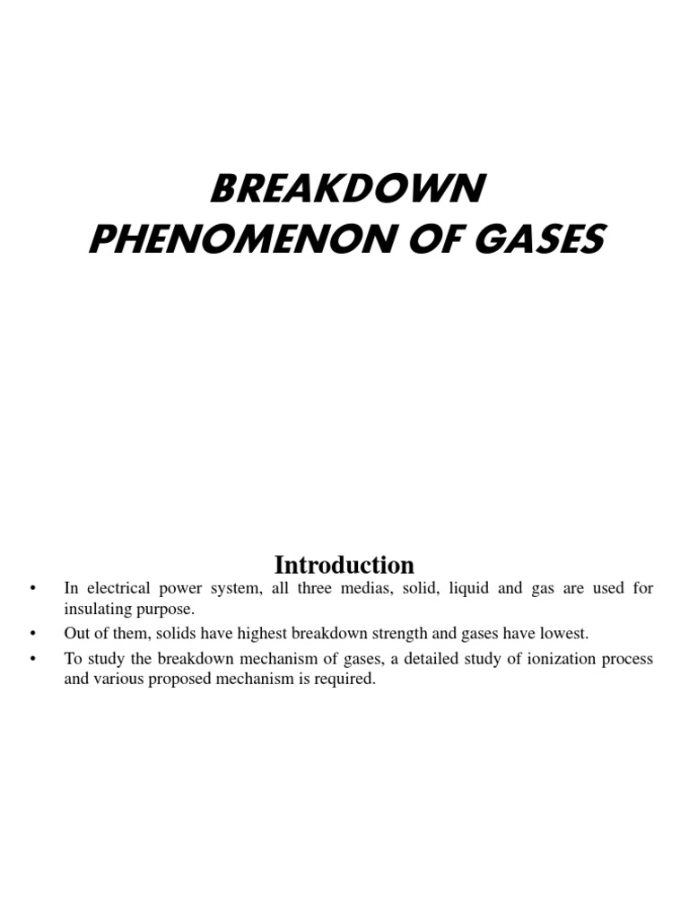 Breakdown Phenomenon of Gas PDF | PDF | Ionization | Electron
