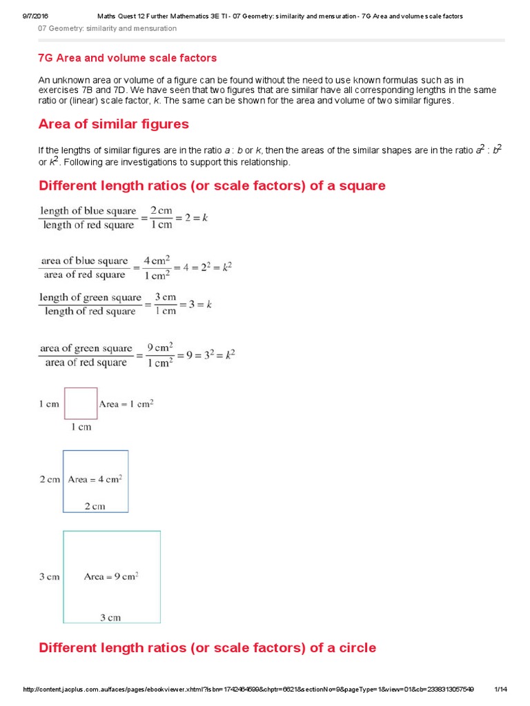Similarity in Geometry: Area & Volume | PDF | Area | Volume