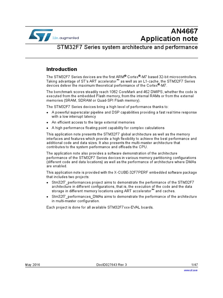 STM32F7 Series System Arch Performance-En - dm00169764 | PDF | 64 Bit ...