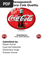 Coca Cola Quality Management | PDF | Verification And Validation ...