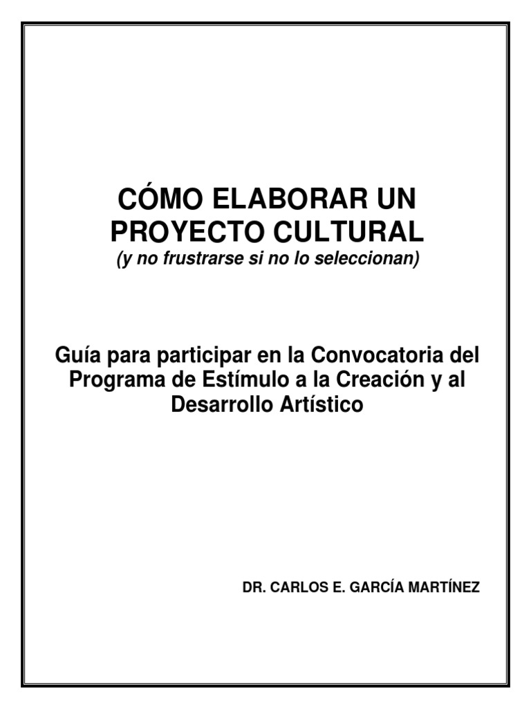 18como Elaborar Proyecto Cultural PDF | PDF | Comisión Europea ...