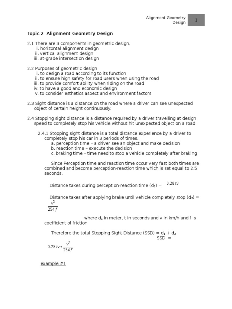 Geometric Design of Road Alignment | PDF | Road Transport | Transport