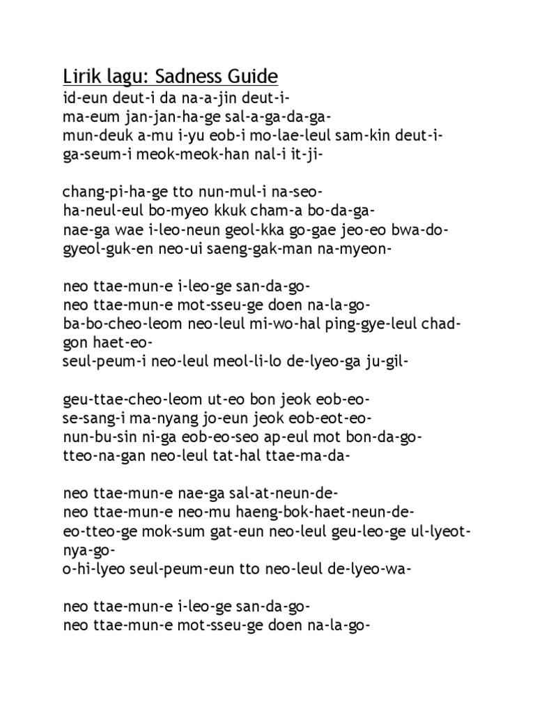 Sadness Guide | PDF
