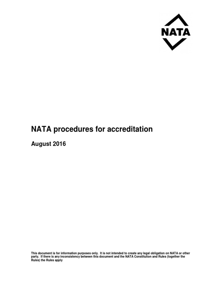 NATA Procedures For Accreditation PDF | PDF | International ...