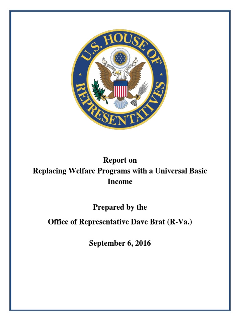 Report On Replacing Welfare Programs With A Universal Basic Income ...