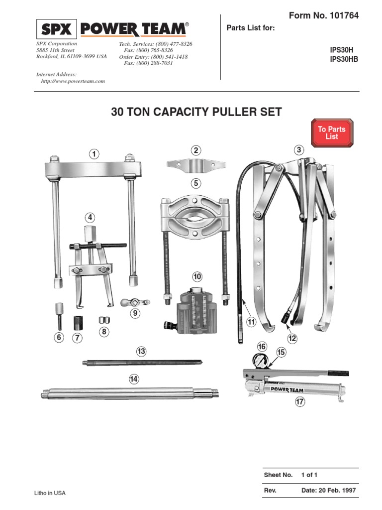 30 Tons Capacity Hydraullic Puller Set | PDF