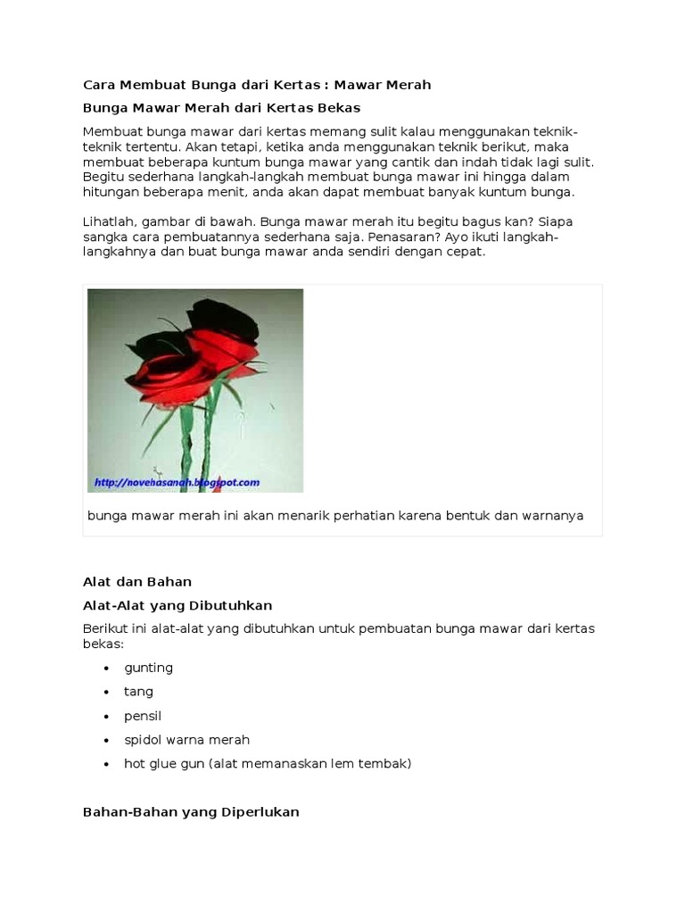 Cara Membuat Bunga Dari Kertas | PDF | Seni