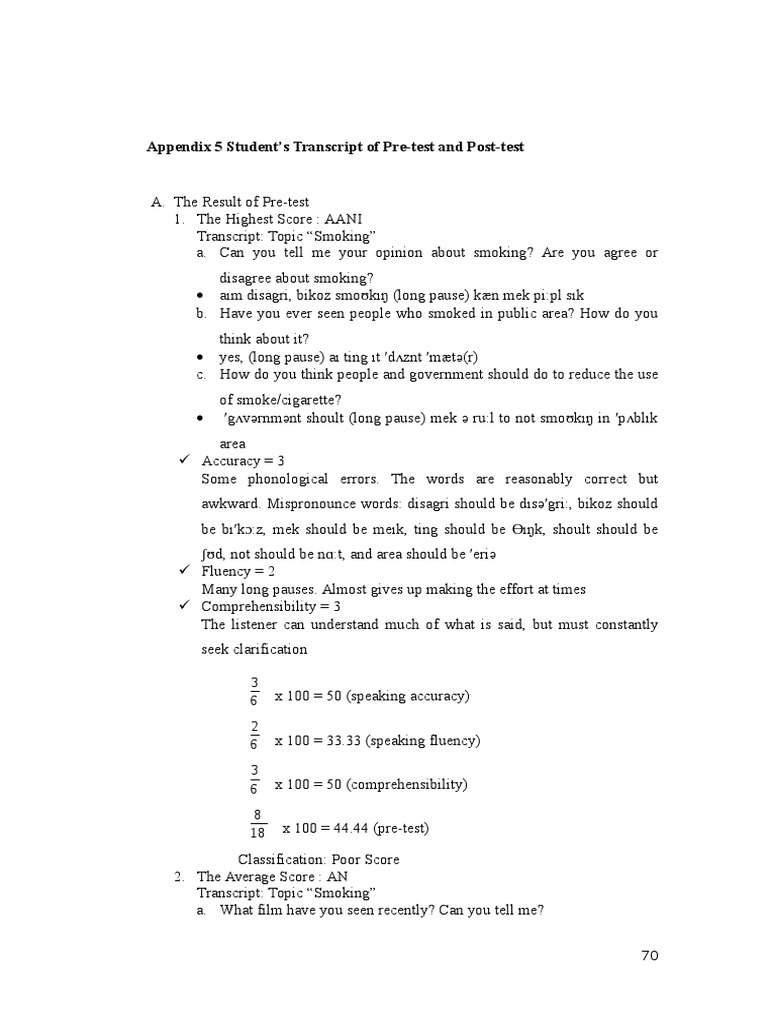 Appendix 5 Students Transcript | PDF | Human Voice | Interpersonal ...