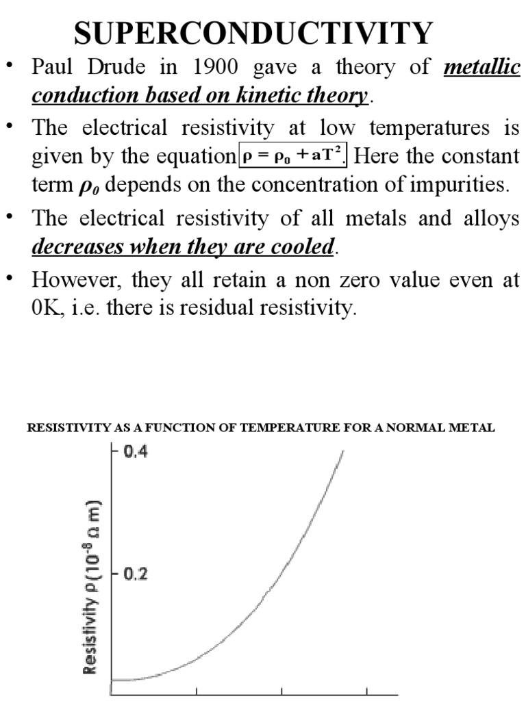 Superconductivity: Conduction Based On Kinetic Theory | PDF | Superconductivity | Electrical ...