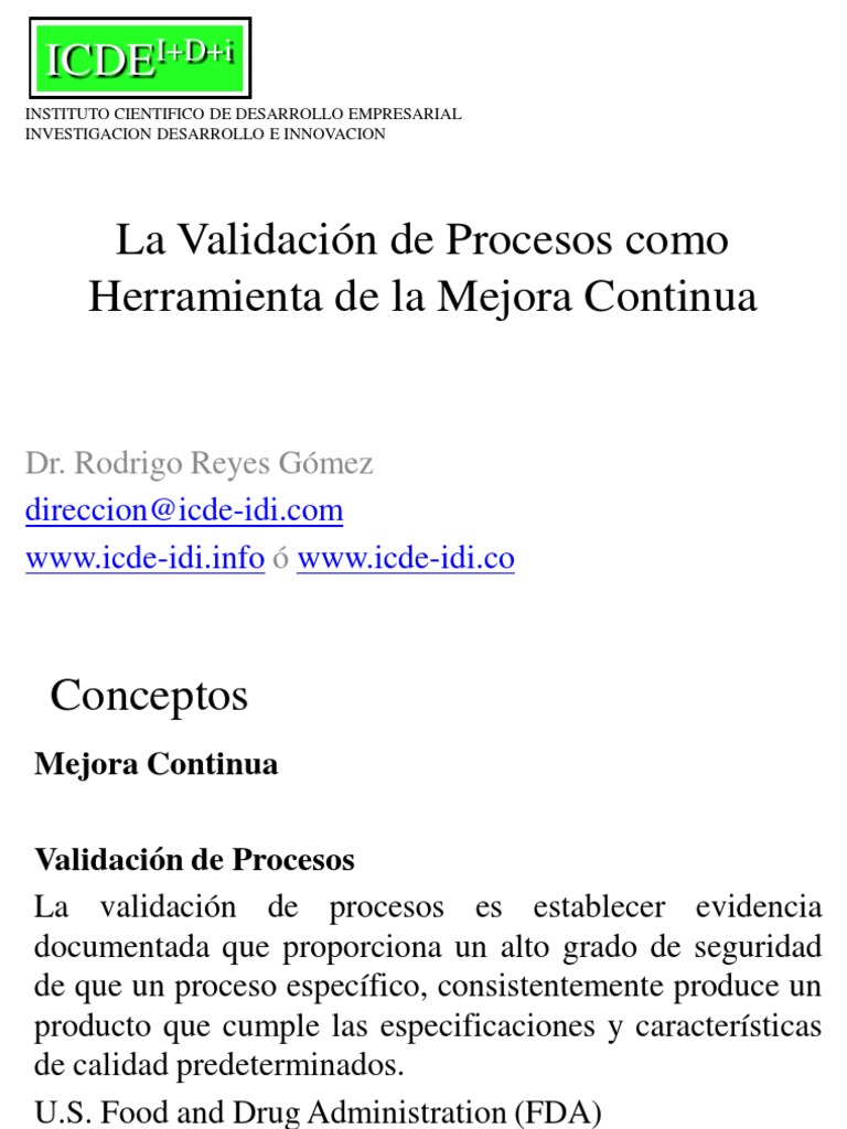 Validación de Procesos | PDF | Calidad (comercial) | Producción y ...