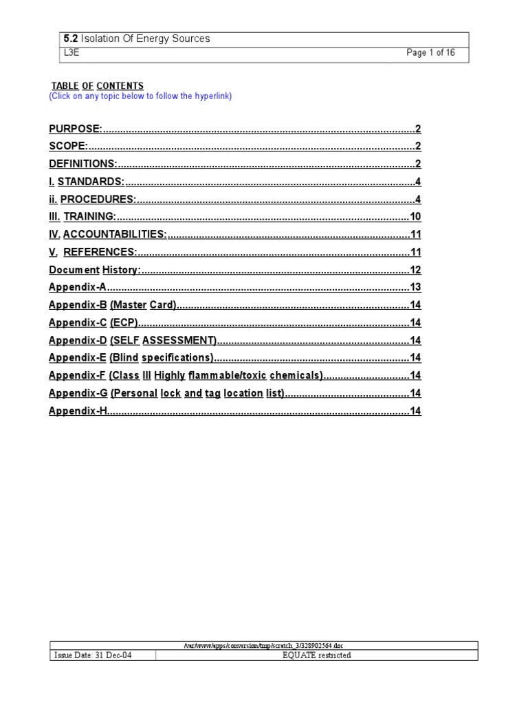 5.2 -Isolation of Energy Sources | Mechanical Engineering | Technology