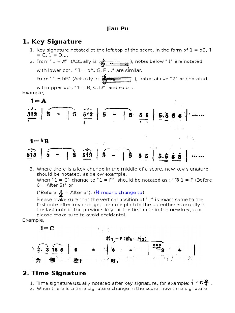 JianPu (Music Editor Manual) | PDF | Bracket | Tempo