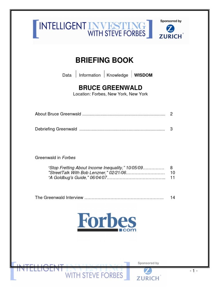 Bruce Greenwald Briefing Book | PDF | Futures Contract | Exchange ...