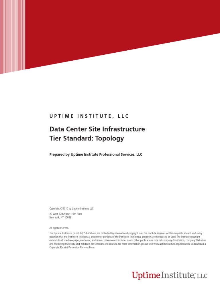 Data Center Site Infrastructure Tier Standar Topology PDF | PDF