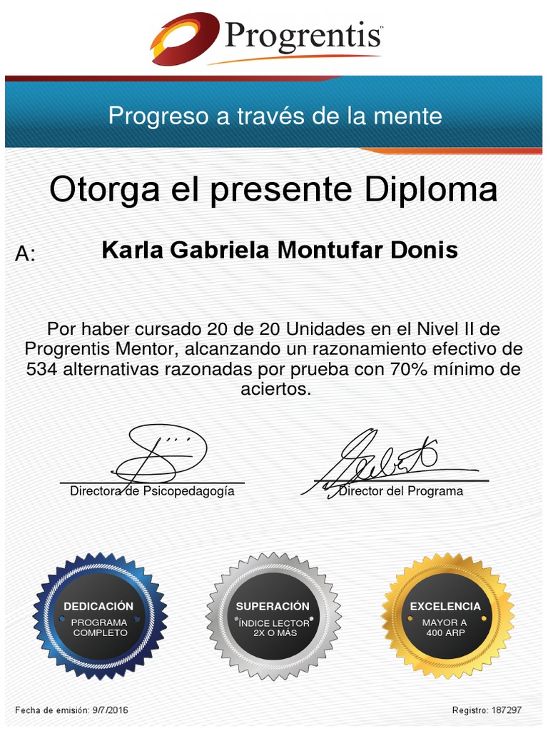 Diploma de Progrentis