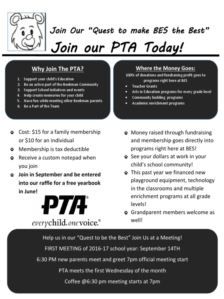 Pta Membership 2016 - 17 | PDF | Career & Growth