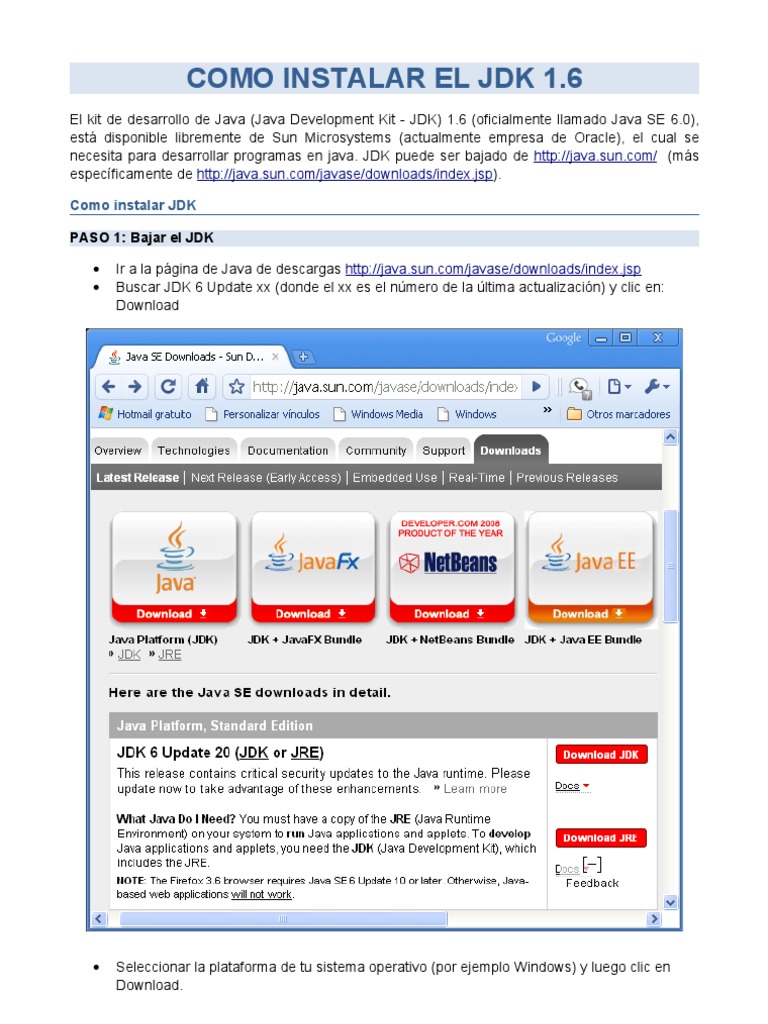 Como Instalar El JDK | PDF | Java (lenguaje de programación) | Tecnología de sistema operativo
