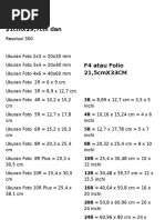 Ukuran Foto 4R dalam CM dan Pixel | PDF