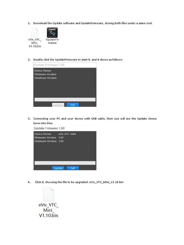 Steps On Firmware Upgrade of EVic-VTC Miniú¿Windows) | PDF | Finance ...