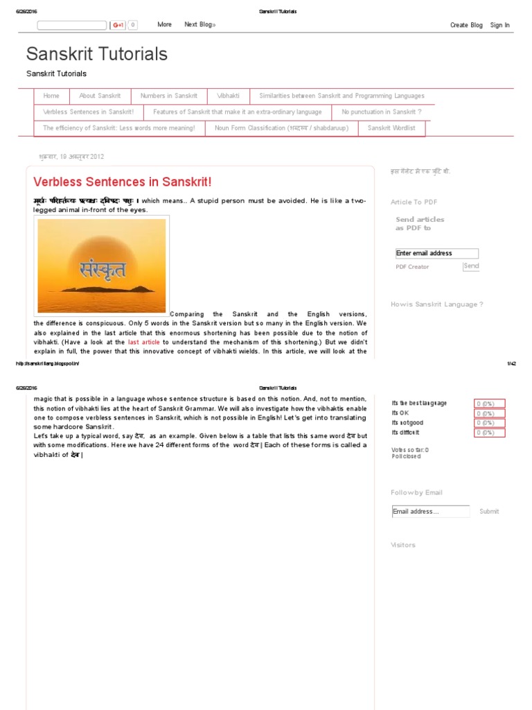 Sanskrit Tutorials | PDF | Grammatical Number | Grammatical Tense