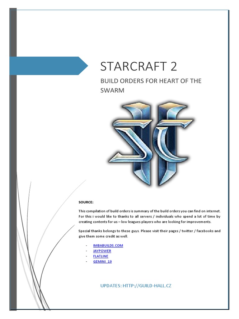 Starcraft 2 Build Orders (HOTS) | PDF | Multiplayer Online Games ...