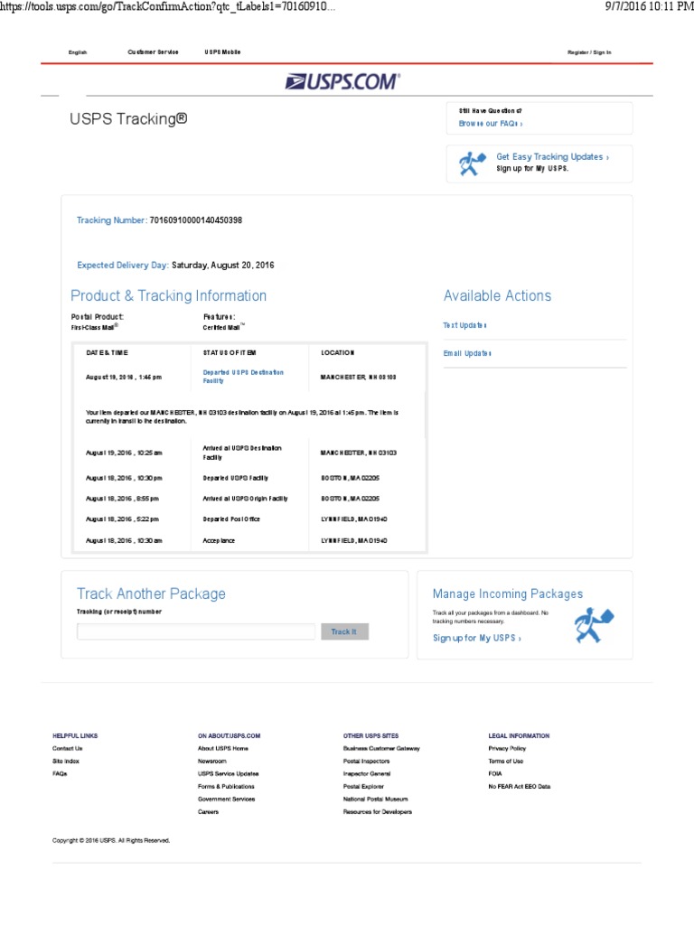 Usps Tracking Info On Letter To Foster | PDF | United States Postal ...