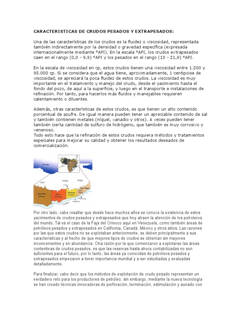Características del Petróleo Extrapesado | PDF | Petróleo | Viscosidad